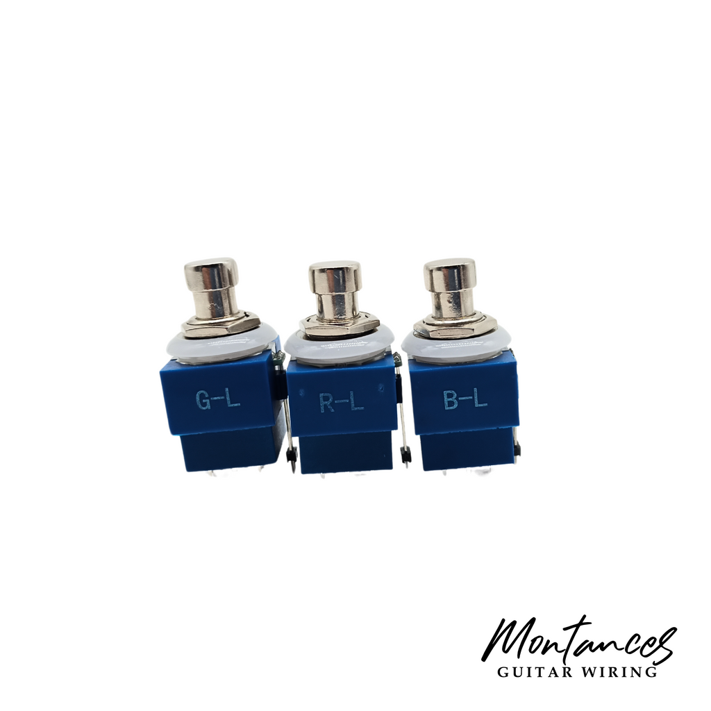 Foot Switch 3PDT, Push Button, Latching, 9 Pin with LED for guitar ped ...