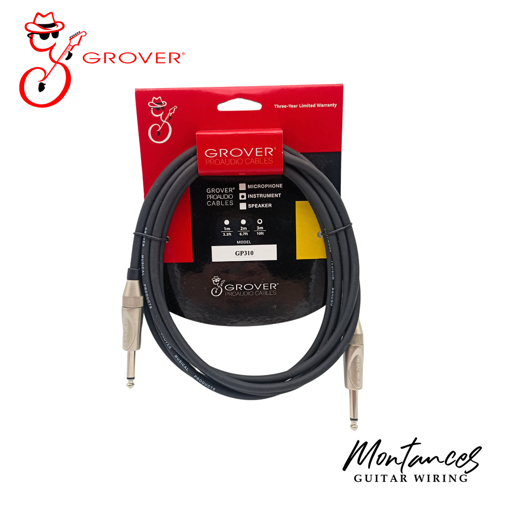 Grover Black Noiseless Instrument Cable – Montances Guitar Wiring