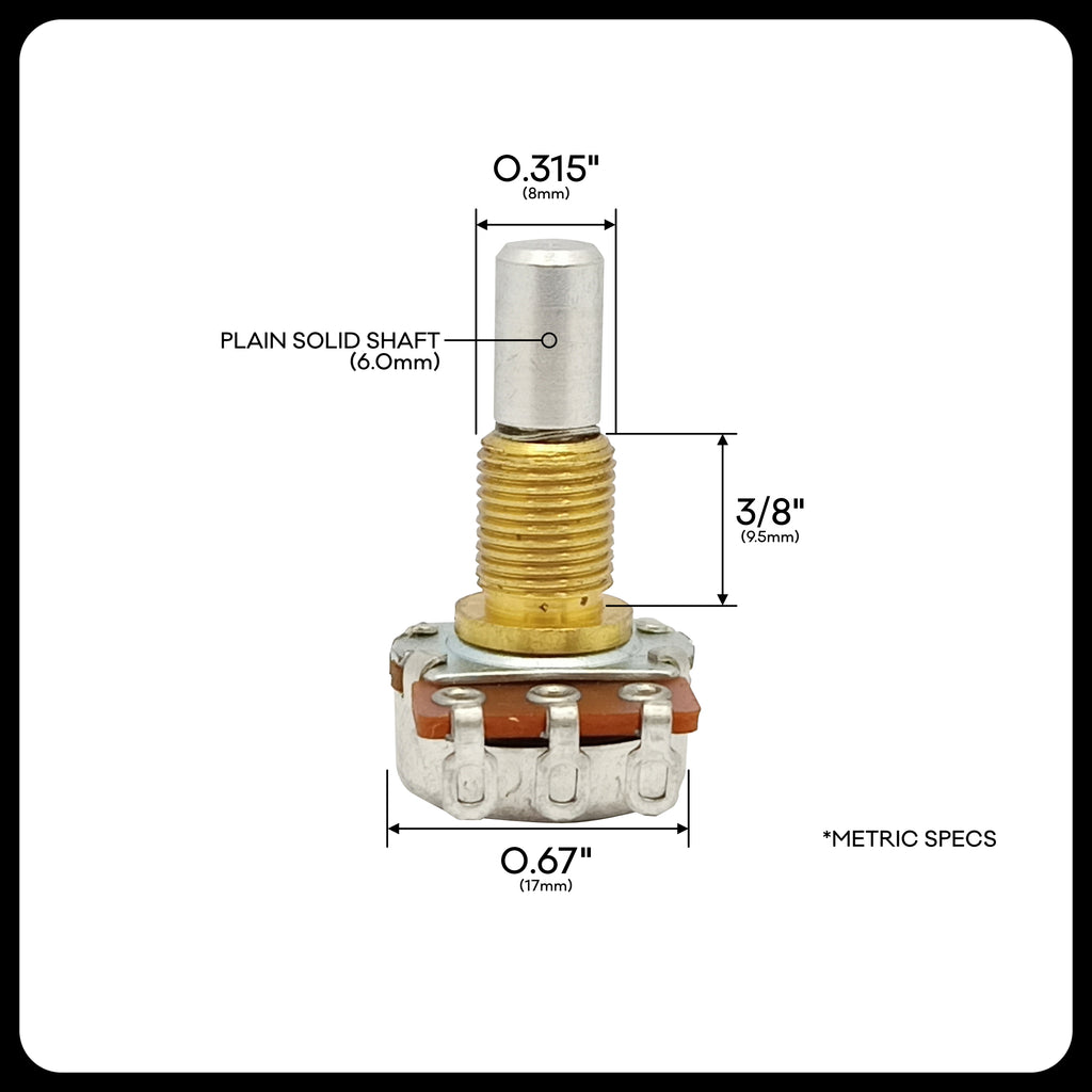 Alpha Potentiometer with Center Click B50k B100k SOLID Shaft for bass ...